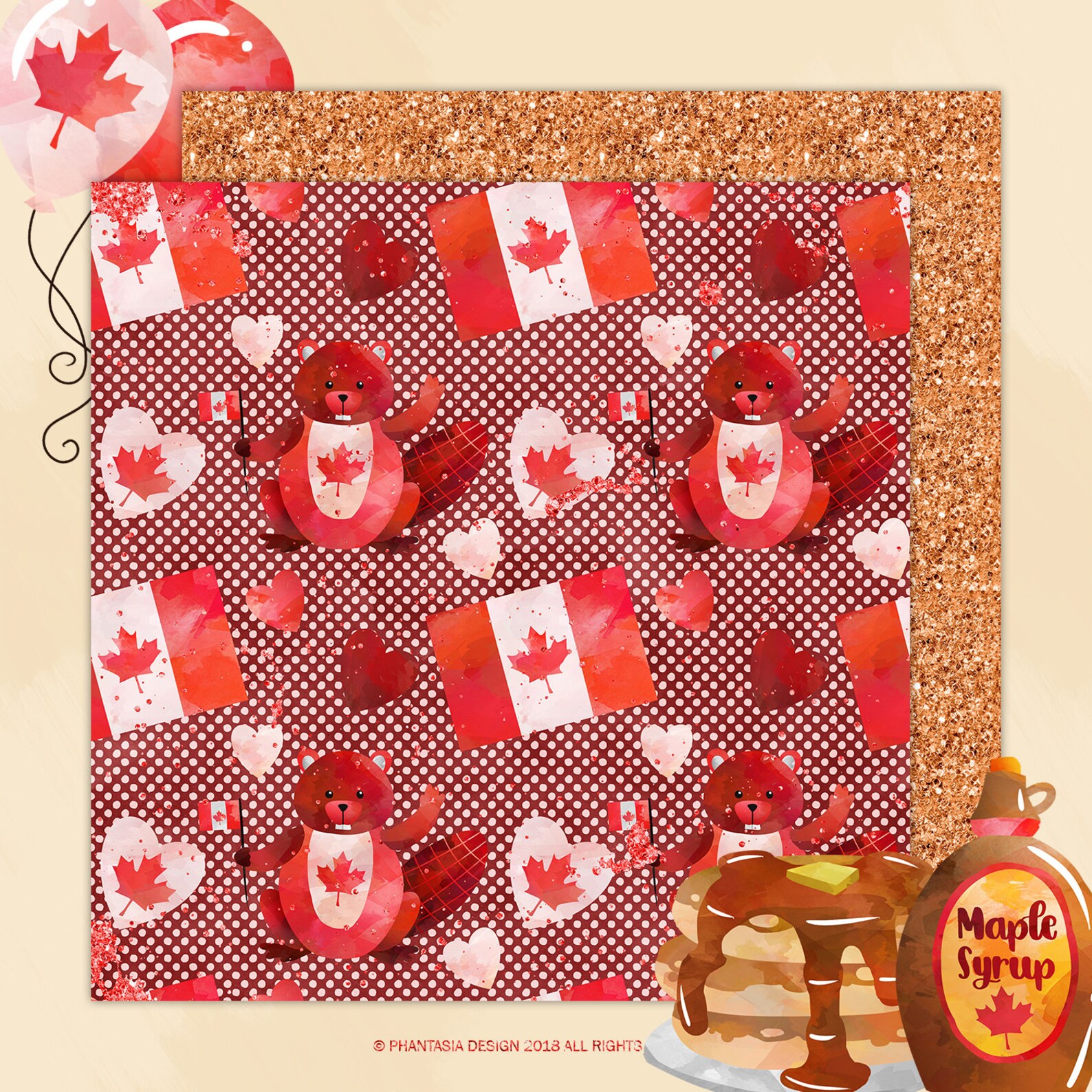 Canada Day Digital Papers Canadian Pattern Canada Planner - Etsy