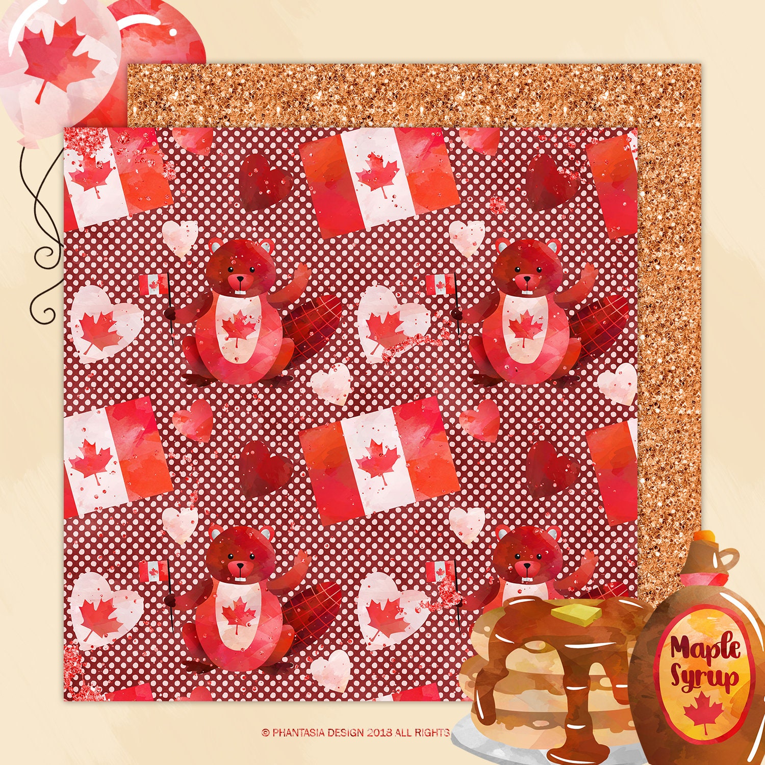 Canada Day Digital Papers Canadian Pattern Canada Planner - Etsy