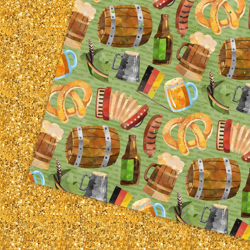 Oktoberfest Digital Papers, Beer Digital Paper, Germany Pattern, Beer ...