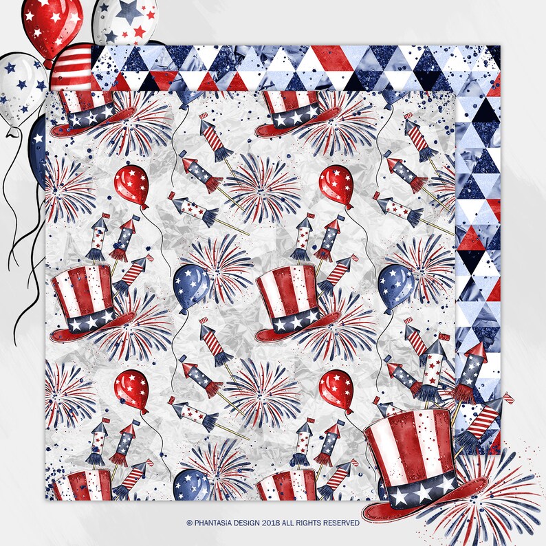 Independance Day Digital Paper, 4th of July Digital Paper, America ...