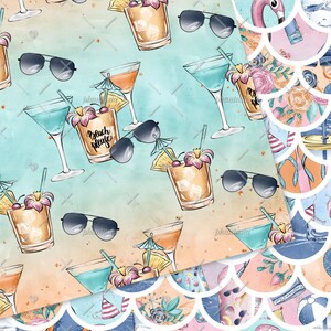 Poolside Digital Papers, Summer Papers, Summer Digital, Summer Planner ...