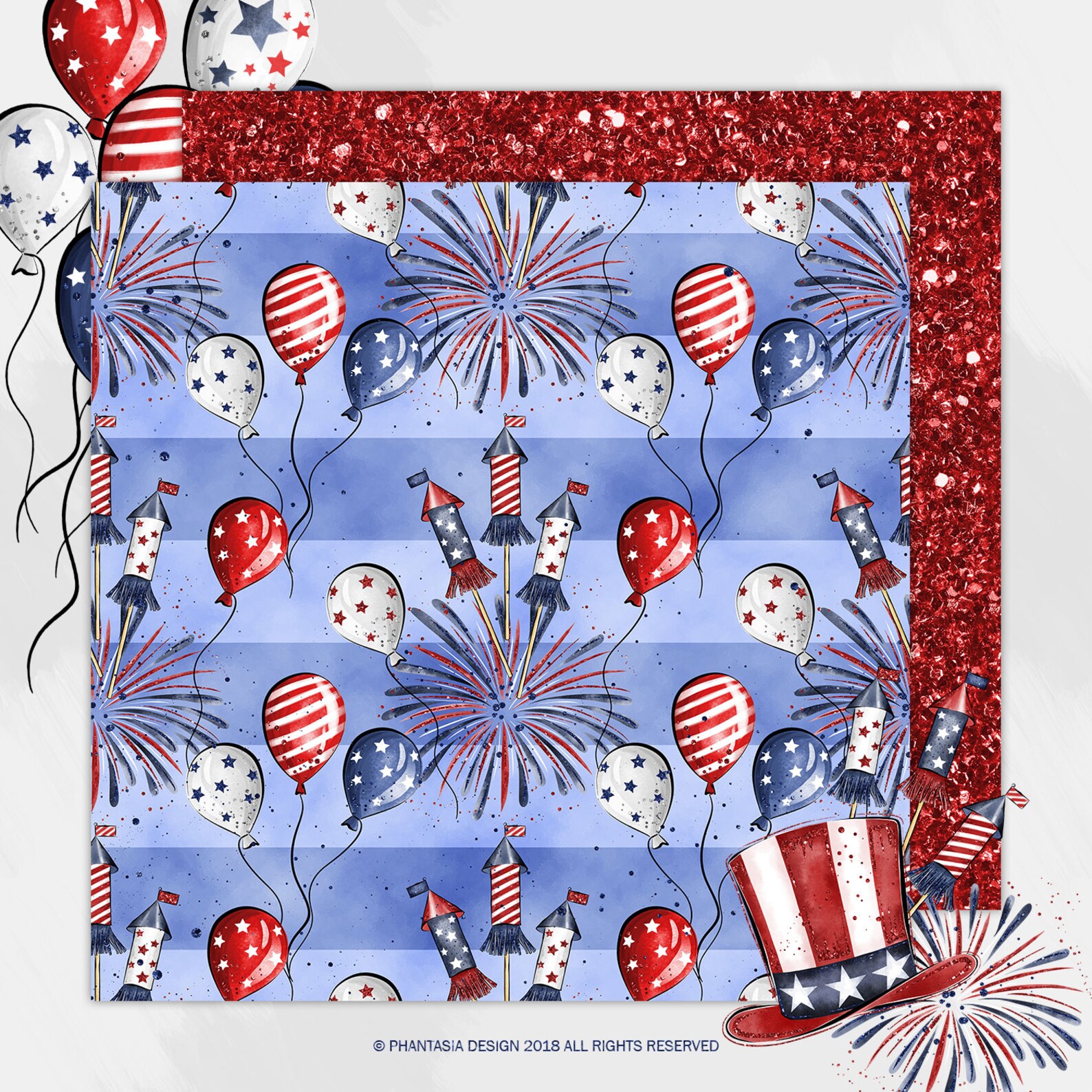 Independance Day Digital Paper 4th of July Digital Paper - Etsy