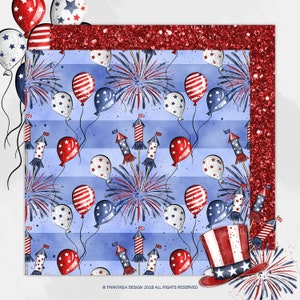 Independance Day Digital Paper, 4th of July Digital Paper, America ...