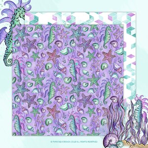 Mermaid Digital Paper, Summer Digital Paper, Sealife Digital Papers ...