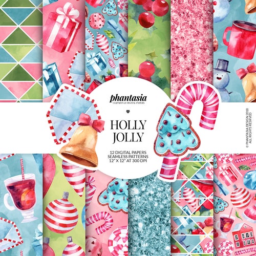 Homey Christmas Digital Paper Christmas Patterns Winter - Etsy