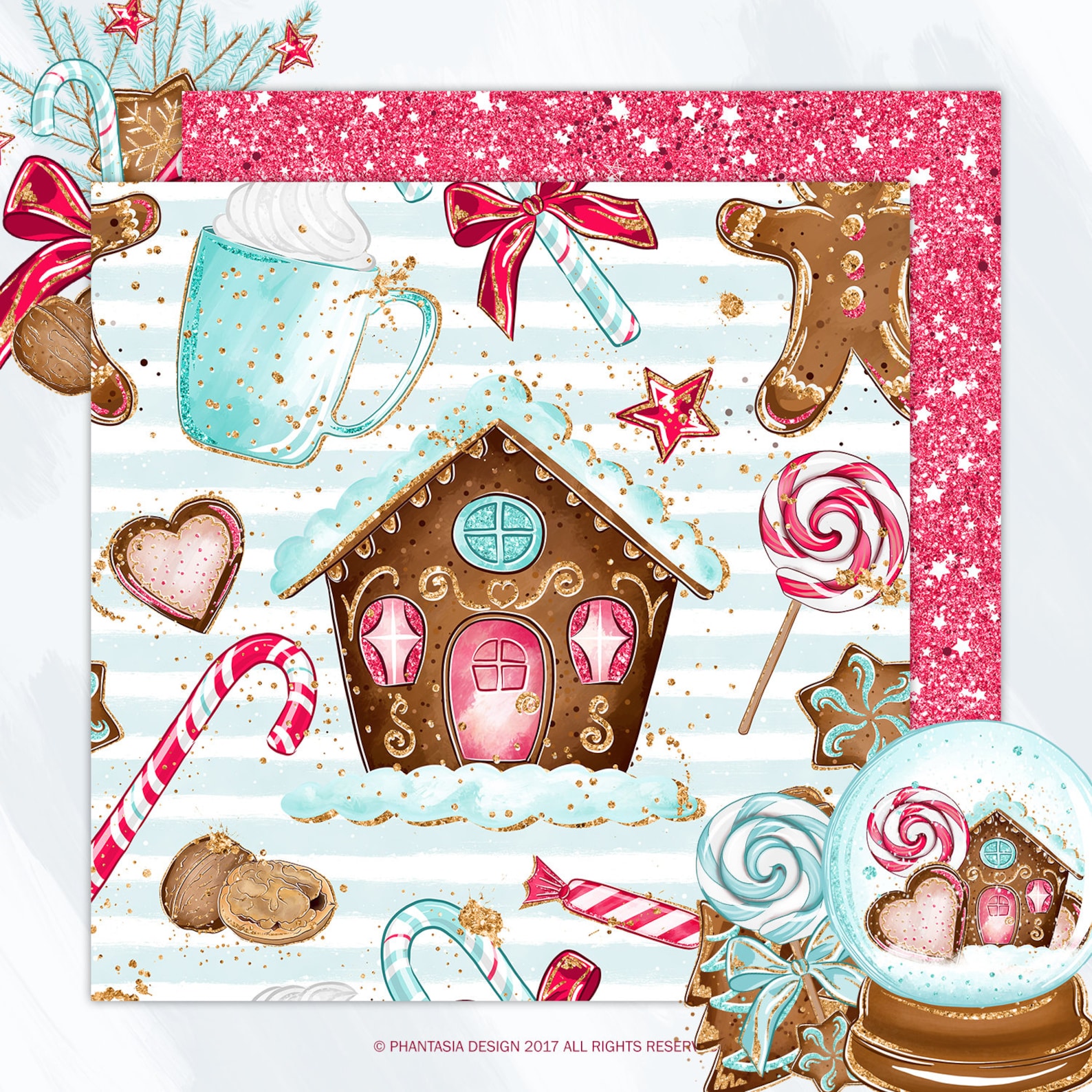 Christmas Gingerbread Digital Paper Pack Gingerbread Cookies | Etsy