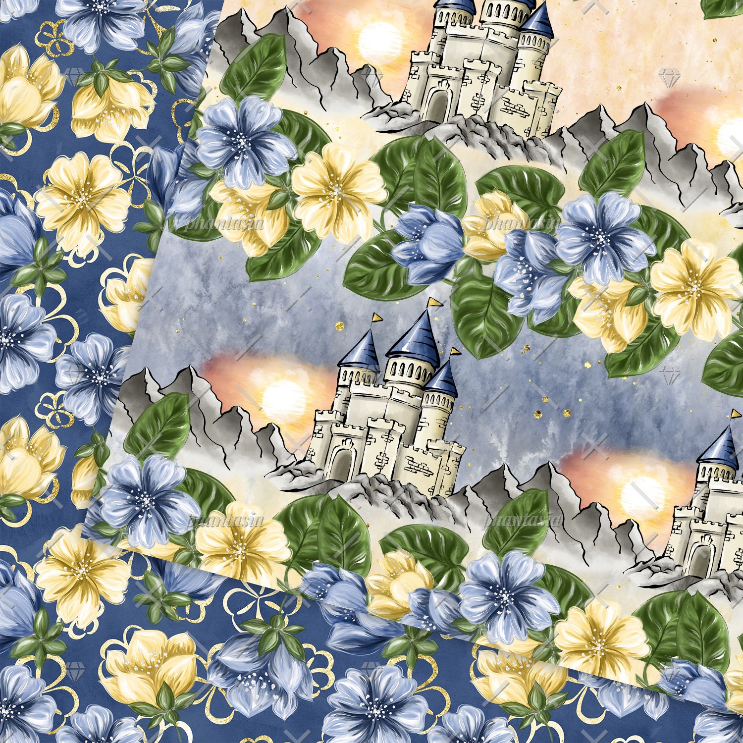 Princess Digital Papers Spring Patterns Seamless Patterns - Etsy