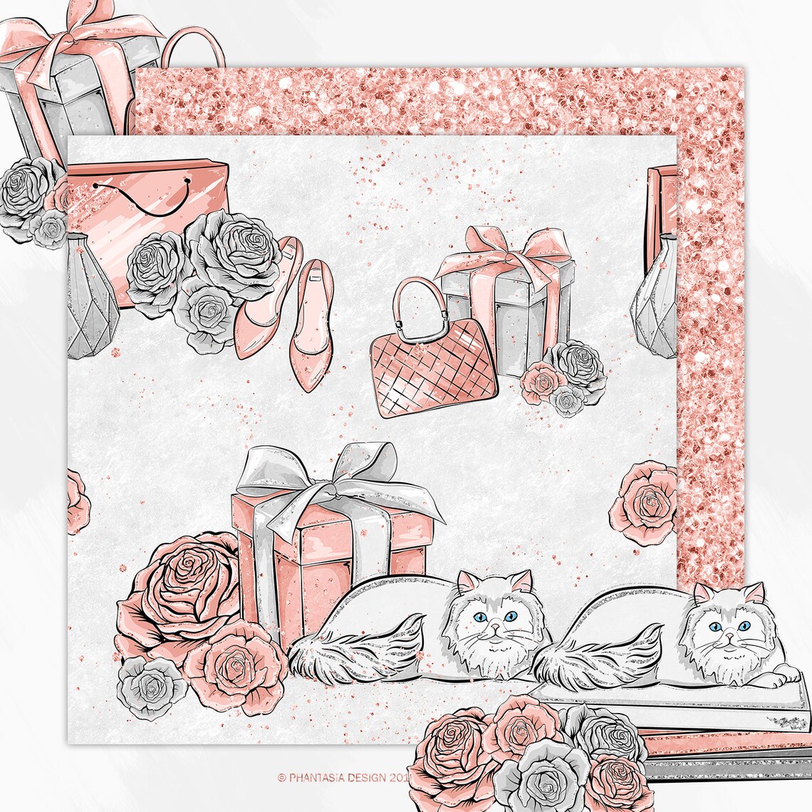 Rose Gold Digital Paper Fashion Paper Lifestyle Digital | Etsy