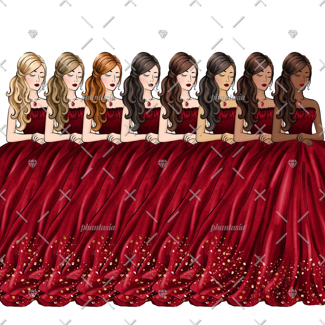 Christmas Watercolor Cliparts Christmas Dress Elegant - Etsy