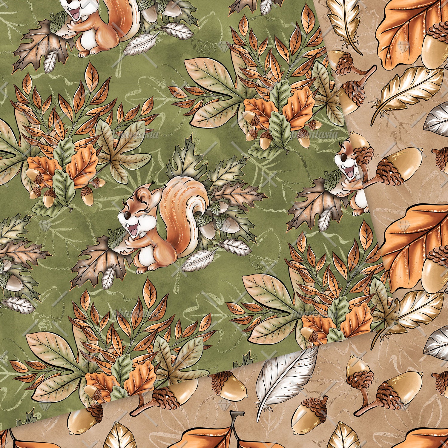 Cute Squirrels Digital Papers Cute Animals Squirrel - Etsy