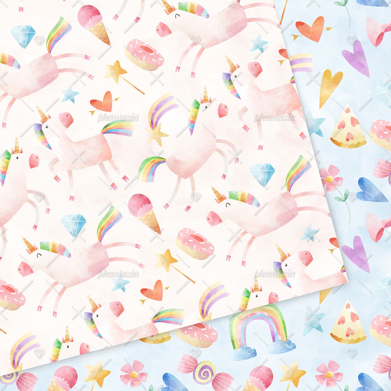 Unicorns Digital Papers Cute Unicorn Pattern Seamless - Etsy
