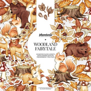 Forest Animals Clipart Set, Cute Animals, Woodland Animals, Fall ...