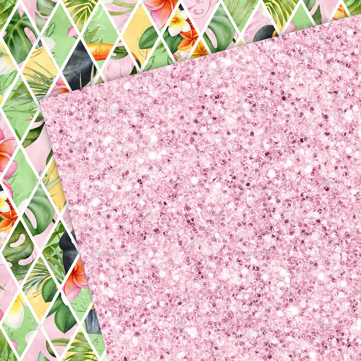 Tropical Digital Paper Summer Digital Exotic Patterns | Etsy