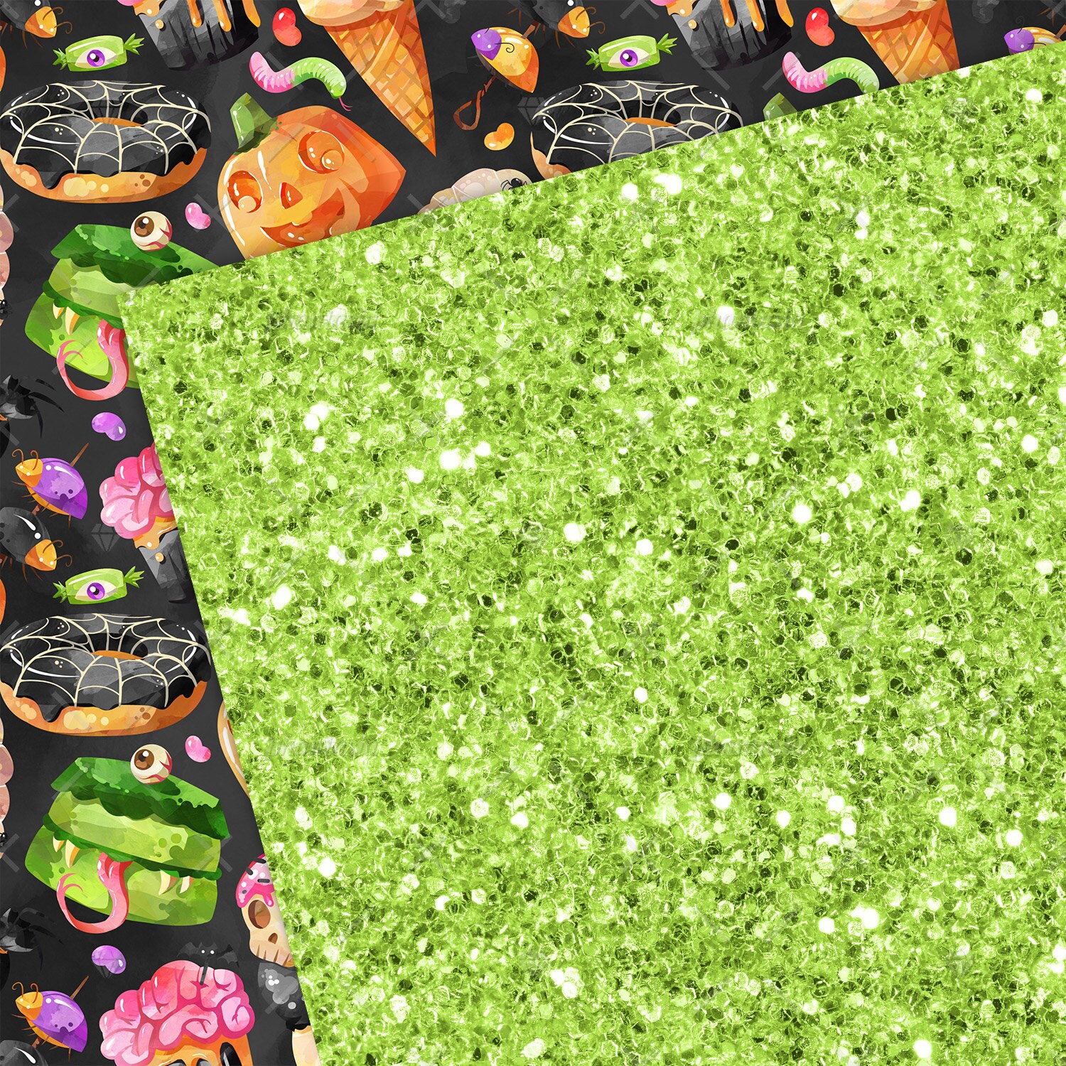 Halloween Candy Digital Paper Creepy Treats Spooky Sweets - Etsy