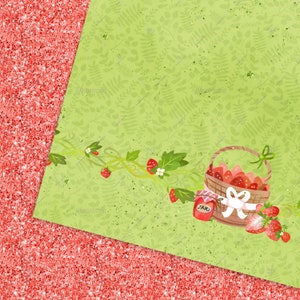 Strawberries Digital Paper, Spring Pattern, Summer Seamless, Spring ...