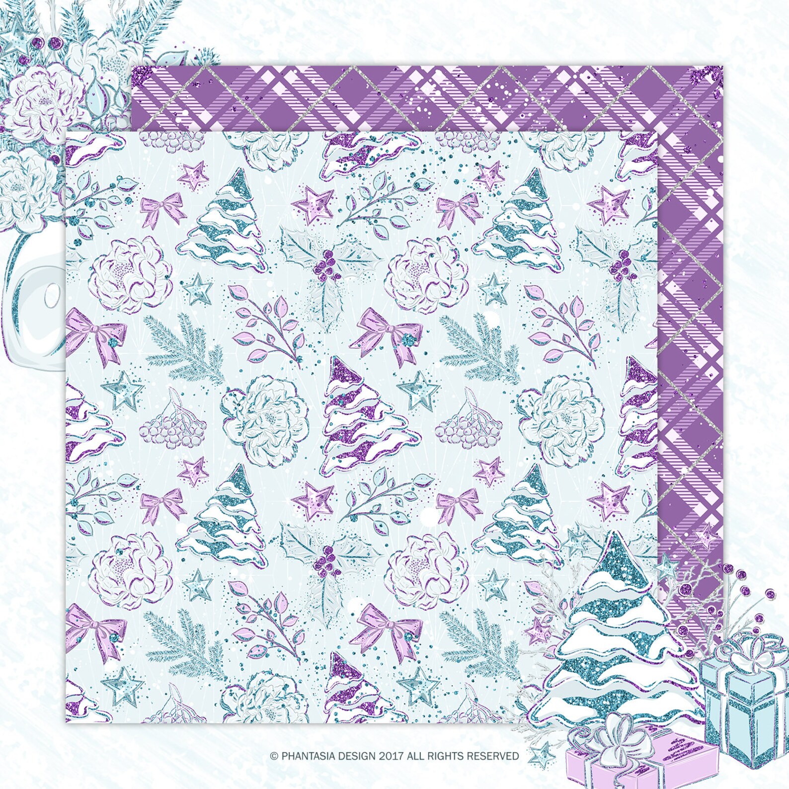 Frozen Christmas Digital Paper Pack Christmas Digital Paper - Etsy