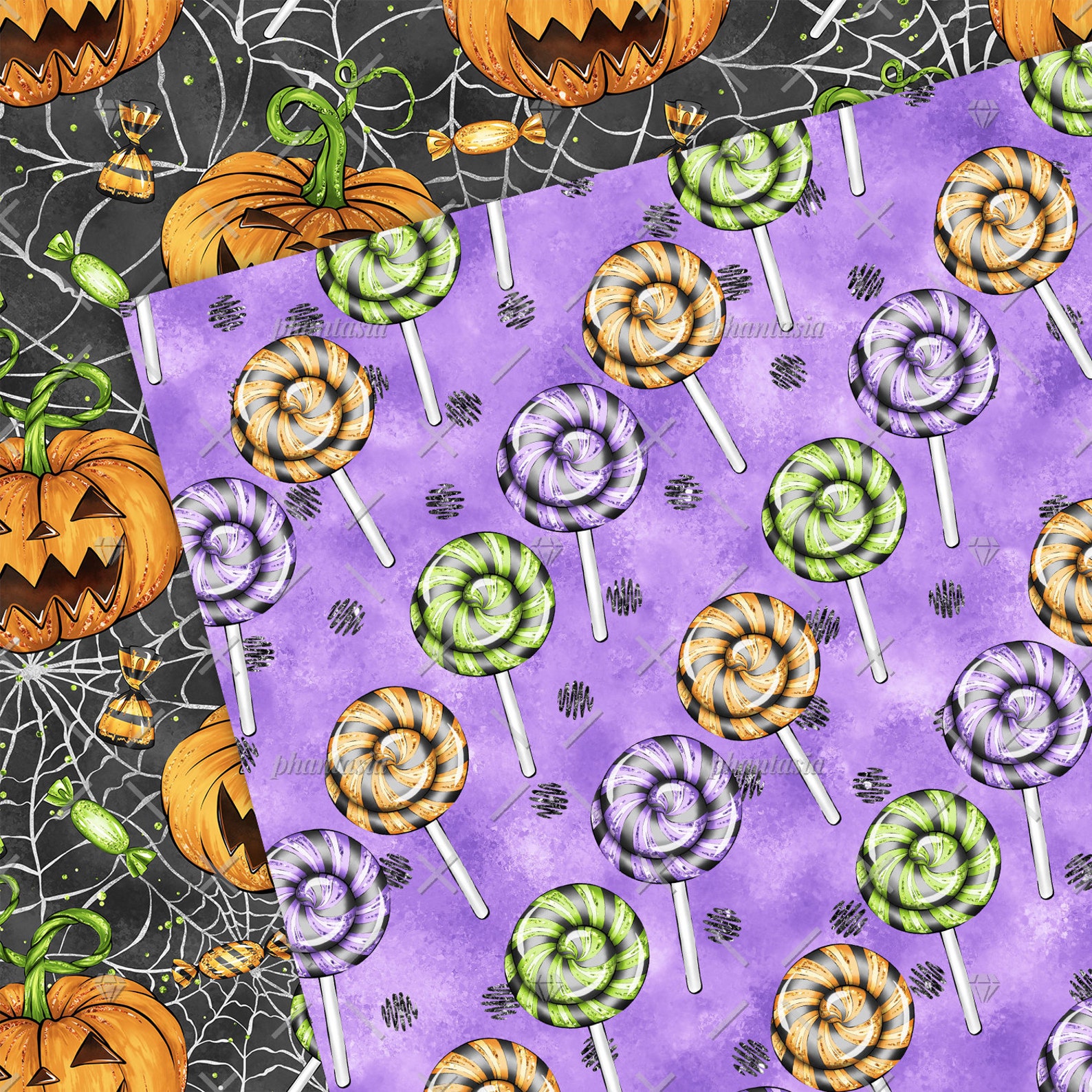 Halloween Digital Papers Halloween Patterns Pumpkins | Etsy