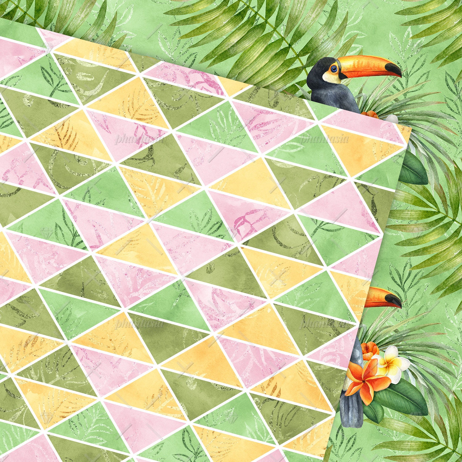 Tropical Digital Paper Summer Digital Exotic Patterns | Etsy