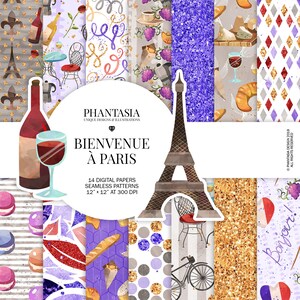 Paris Digital Paper, Paris Seamless, Paris Pattern, Paris Planner ...