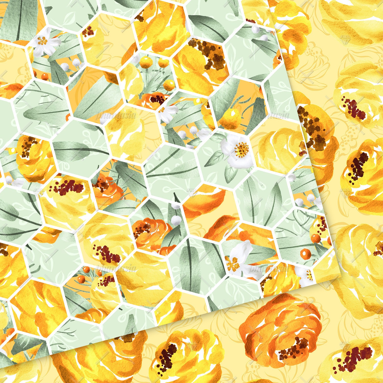 Spring Floral Digital Papers Spring Background Spring - Etsy