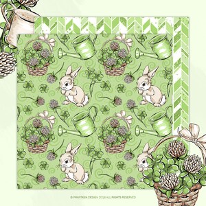 Spring Rabbit Digital Paper Pack Bunny Digital Paper Easter - Etsy