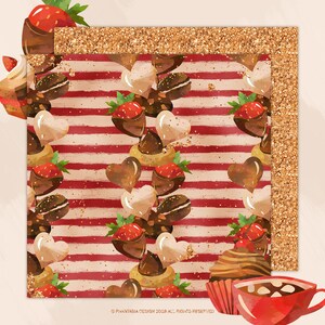 Chocolate Digital Paper, Sweets Digital Paper, Pastry Digital Paper ...