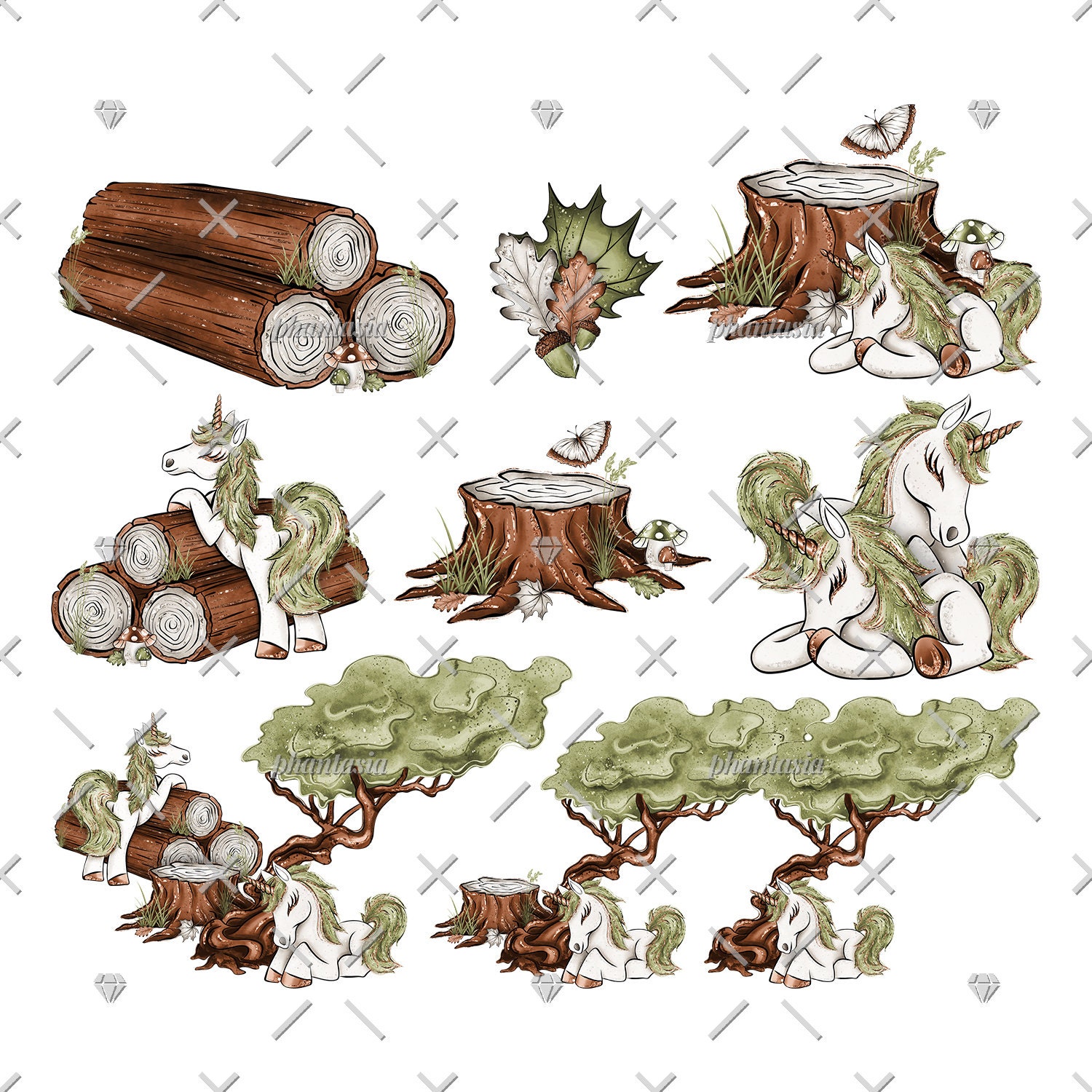 Fall Unicorns Watercolor Clipart Autumn Unicorns Fall - Etsy