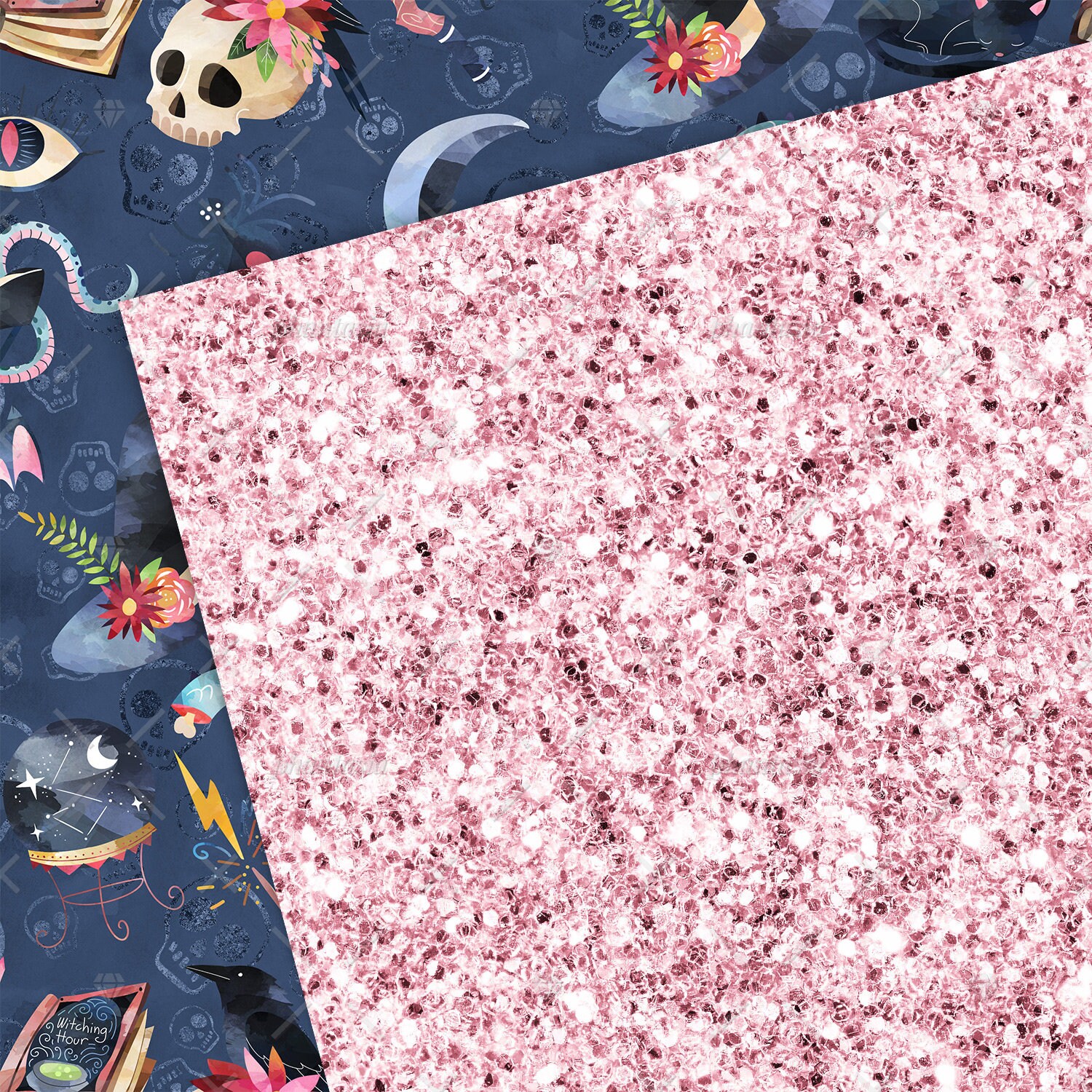 Witch Digital Papers Halloween Digital Halloween Witch - Etsy