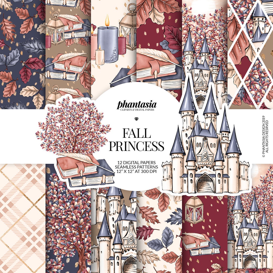 Fall Fairytale Digital Papers, Fall Surface Patterns, Seamless Patterns ...