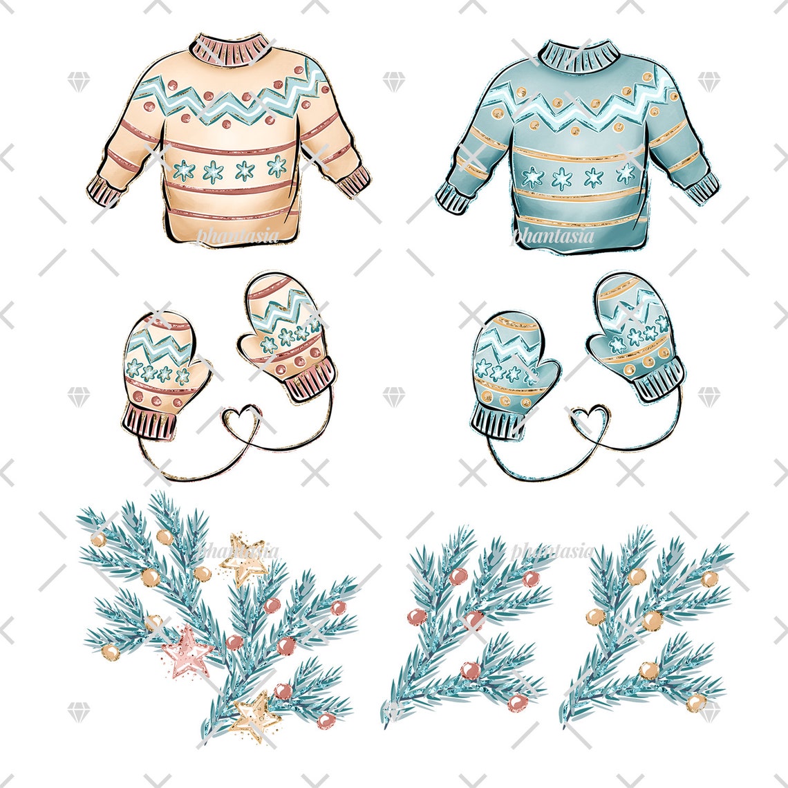 Winter Freebie Sweater Clipart Winter Pattern Seamless | Etsy