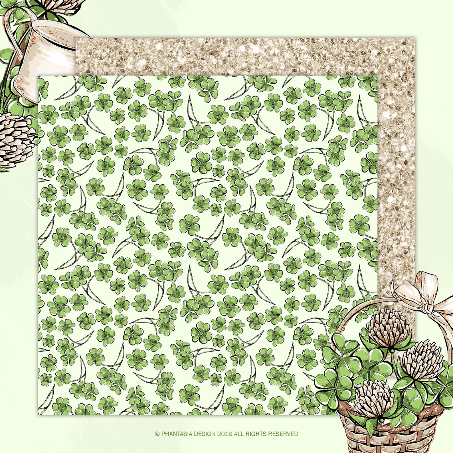 Spring Rabbit Digital Paper Pack, Bunny Digital Paper, Easter Digital ...