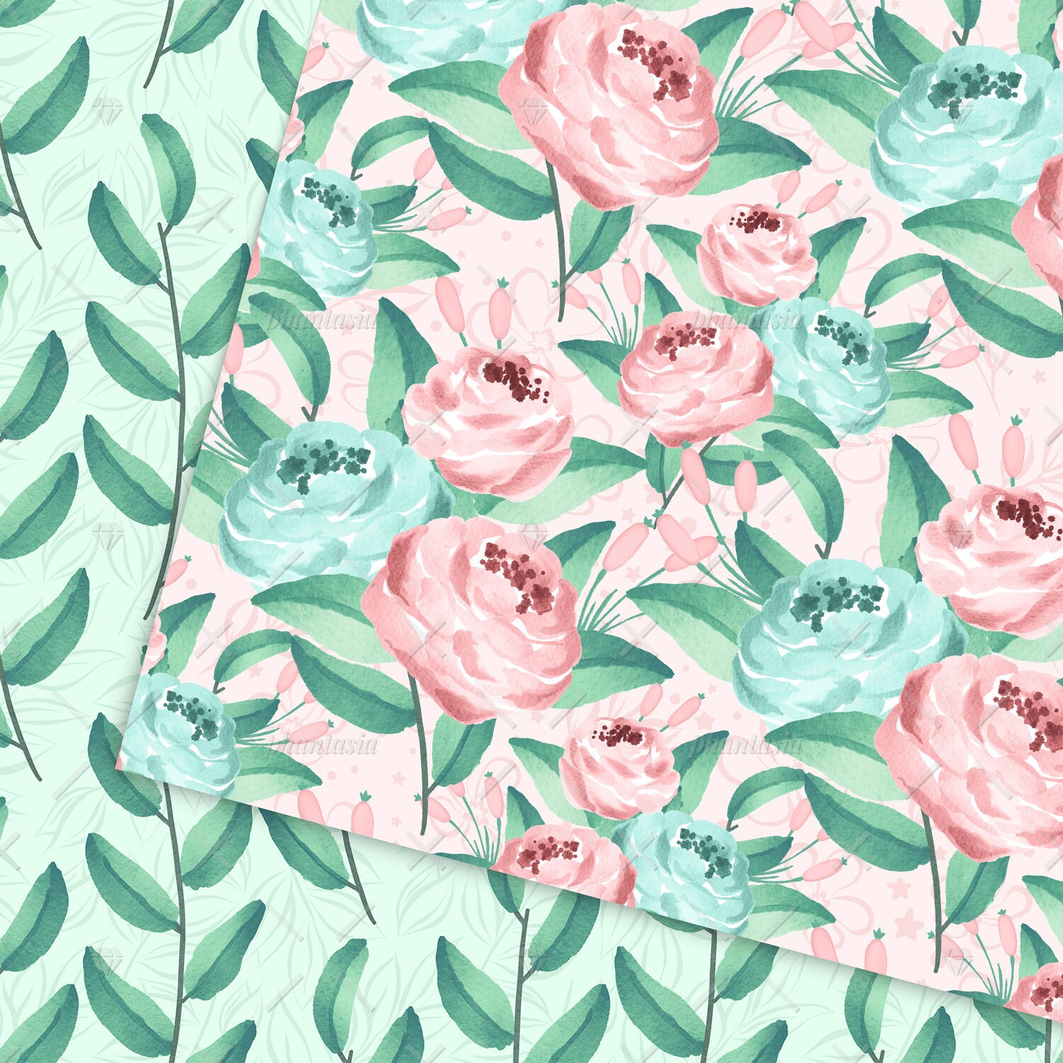 Pastel Floral Digital Paper Floral Pattern Floral - Etsy