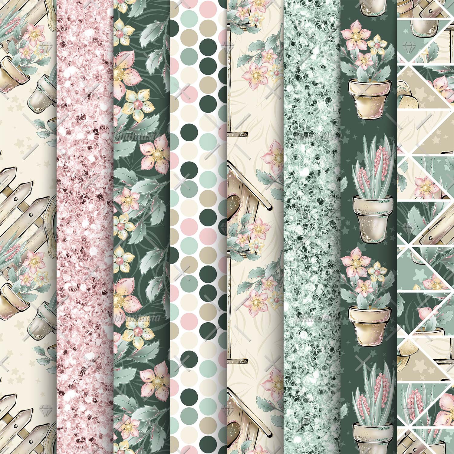 Spring Graphics Bundle Spring Garden Spring Elements Hand - Etsy