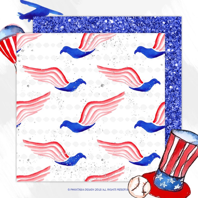 American Digital Paper Independence Day Fourth of July July - Etsy