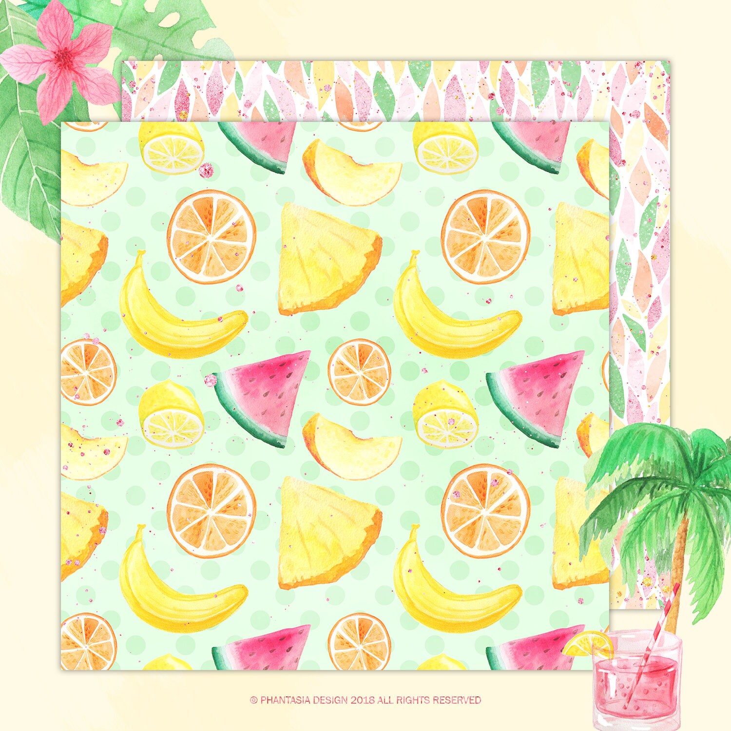 Beach Digital Paper Summer Digital Paper Pack Summer | Etsy