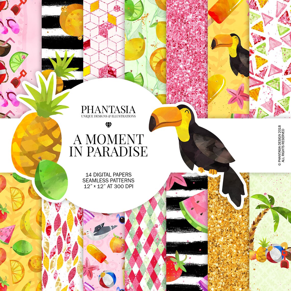 Paradise Digital Paper Beach Digital Paper Holiday Planner | Etsy