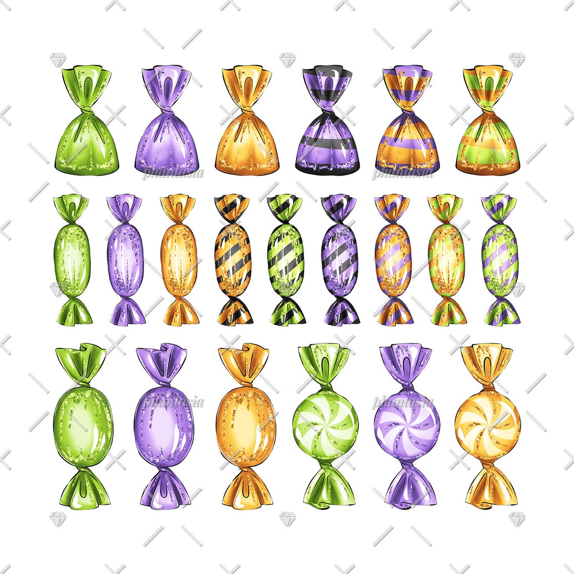 Halloween Candy Cliparts Halloween Candies Candy - Etsy