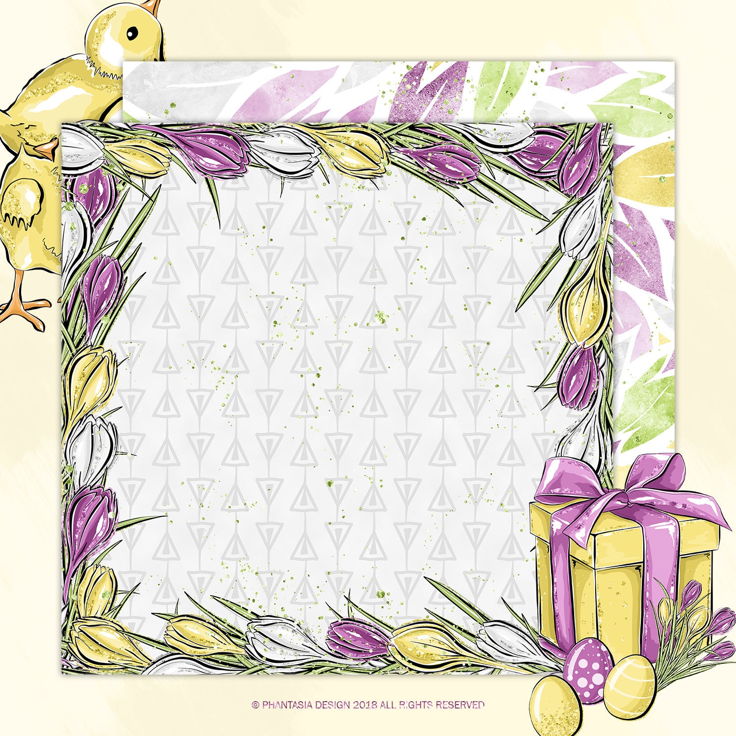 Easter Digital Paper Pack, Chick Digital Paper, Easter Pattern, Spring ...