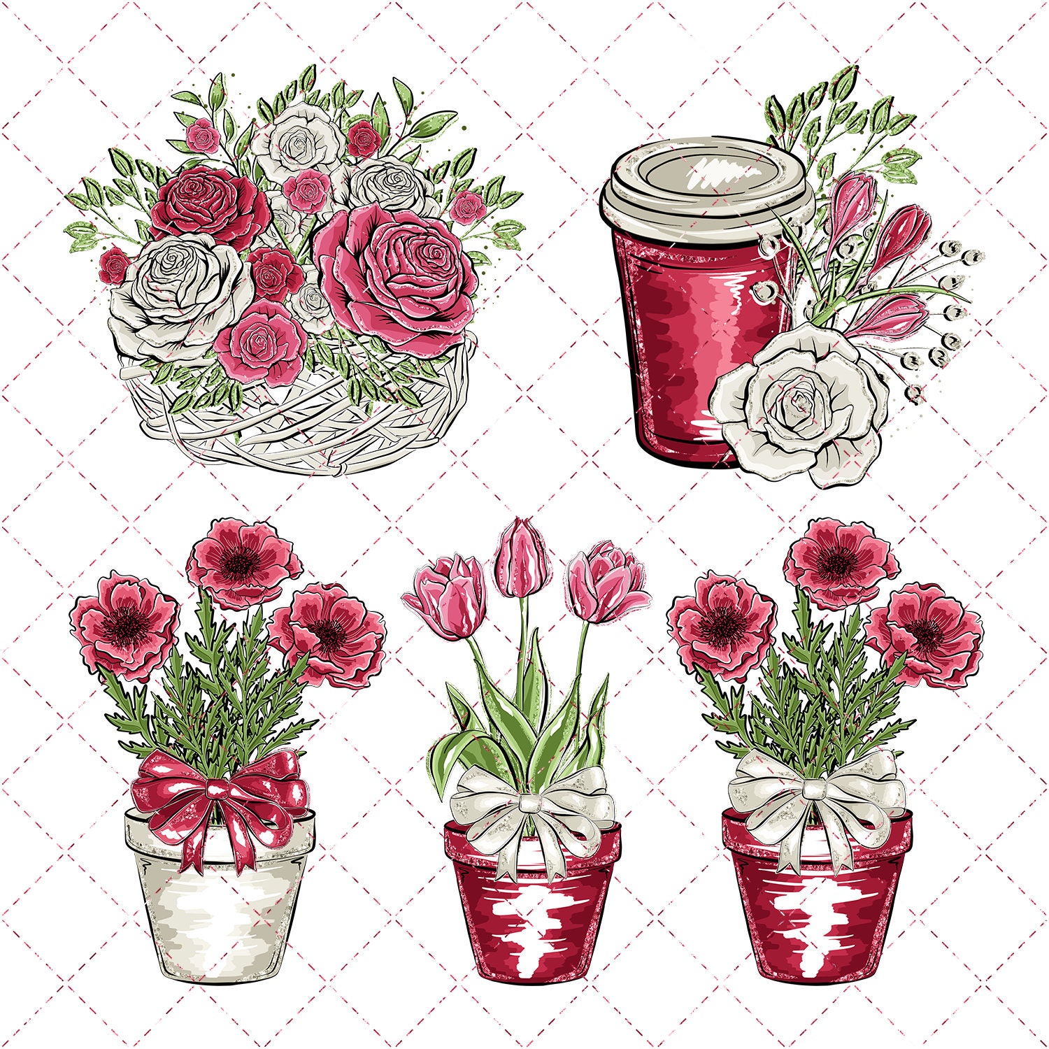 Spring Cliparts Flower Planner Stickers Farmers Market Clip | Etsy