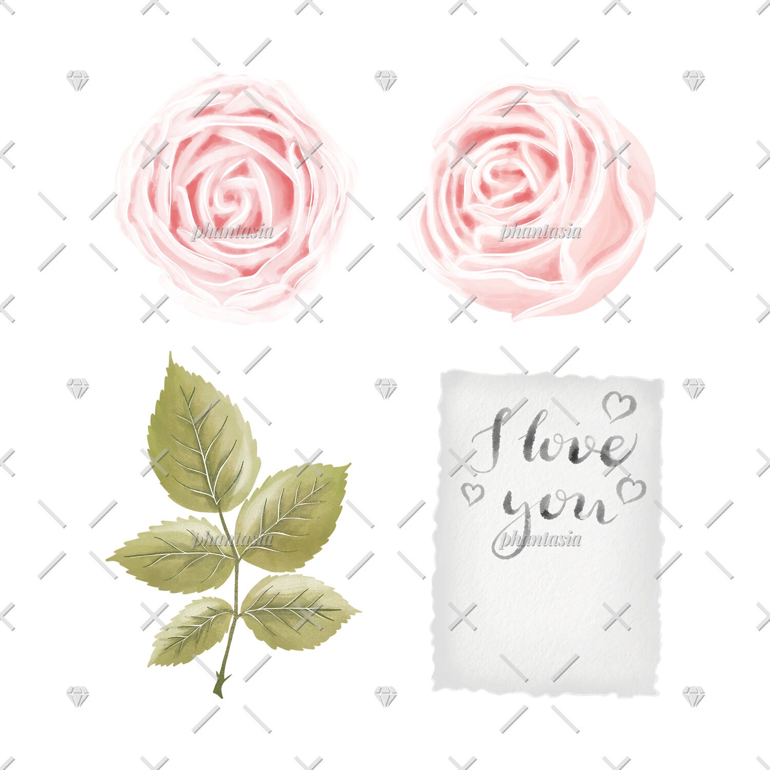 Pastel Valentines Clipart Valentine Watercolor Valentine | Etsy