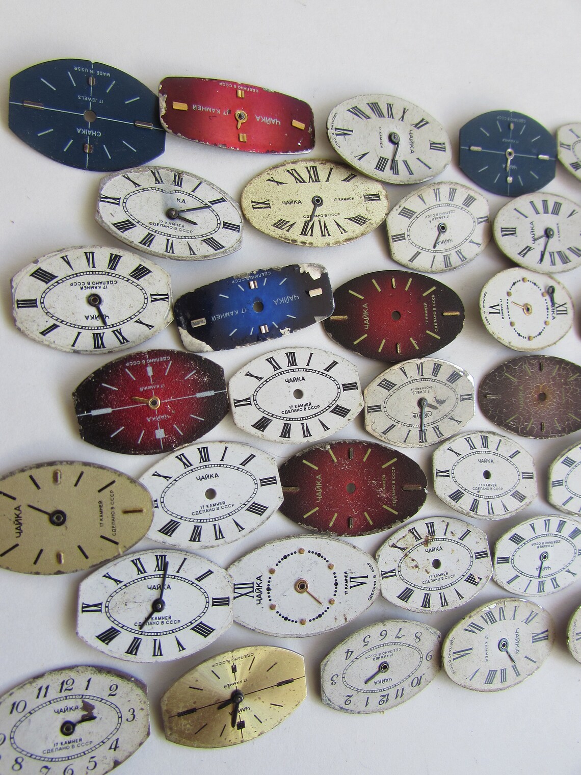 48 Pieces. Little Watch Face Dials, 20x18 Mm From Old Watch Parts ...