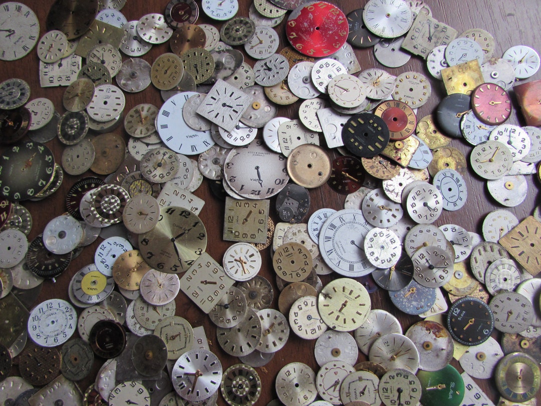 500 Pieces. Little Watch Face Dials,16-18 Mm Round From Old Watch Parts ...