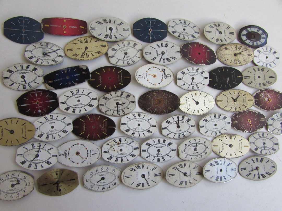 48 Pieces. Little Watch Face Dials, 20x18 Mm From Old Watch Parts ...