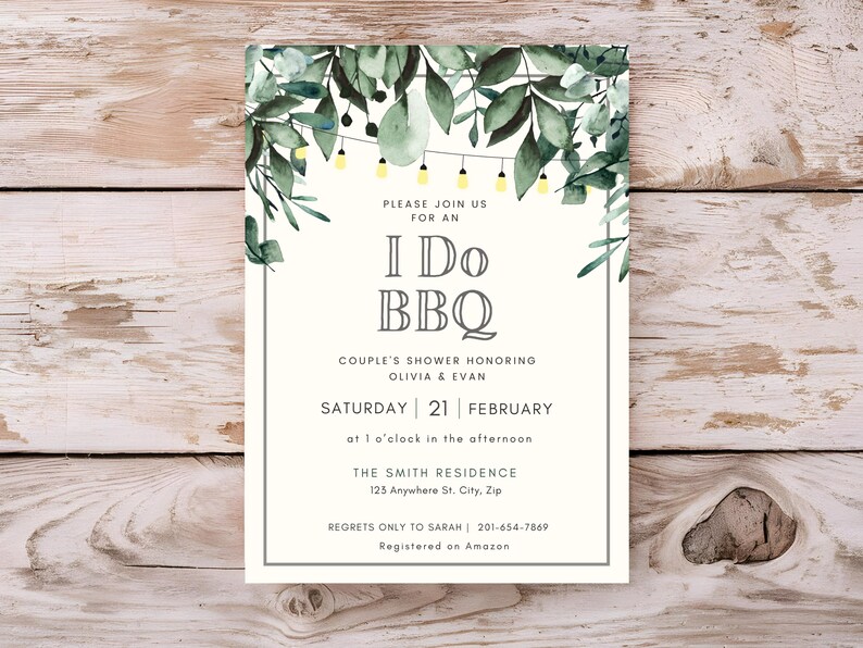 Editable BBQ Couple's Shower Invitation: Joint Wedding Celebration ...