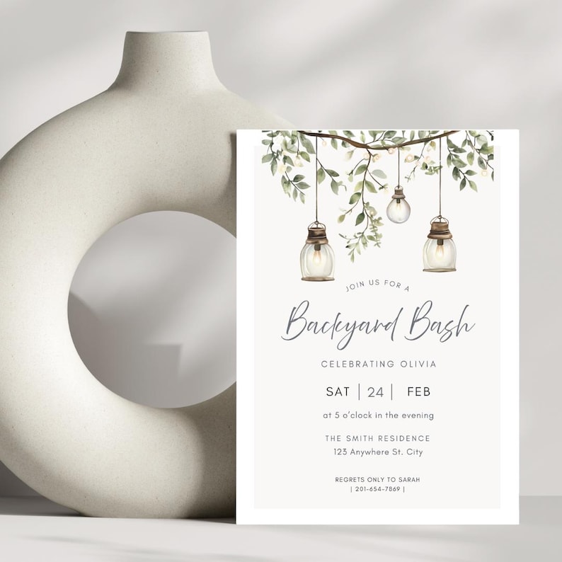 Digital Backyard Bash Invitation | Couple's Bridal Shower | Rustic ...