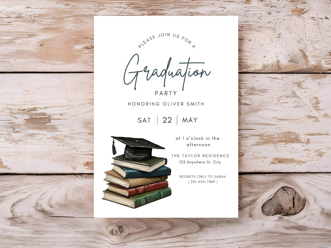 Modern Graduation Party Invitation: Editable Template (digital Download ...
