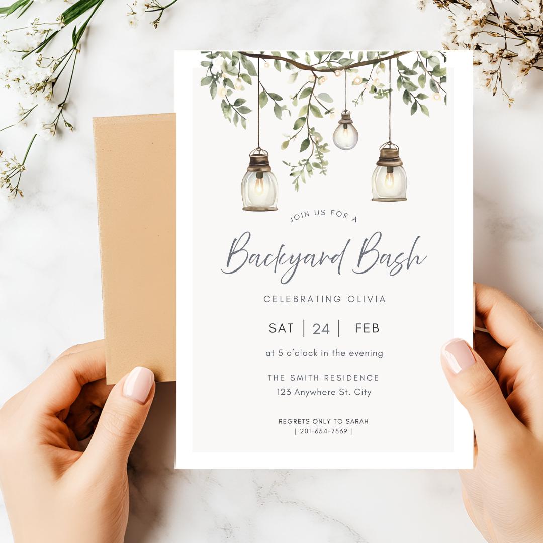 Digital Backyard Bash Invitation | Couple's Bridal Shower | Rustic ...