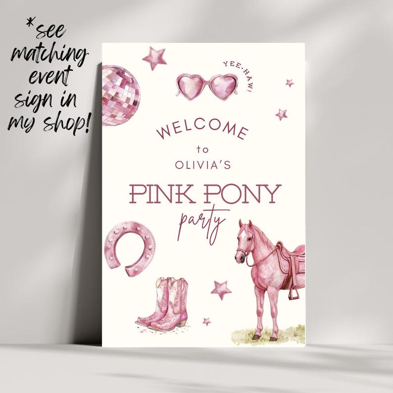 Pink Pony Birthday Party Invitation: Western Rodeo Cowgirl Party ...