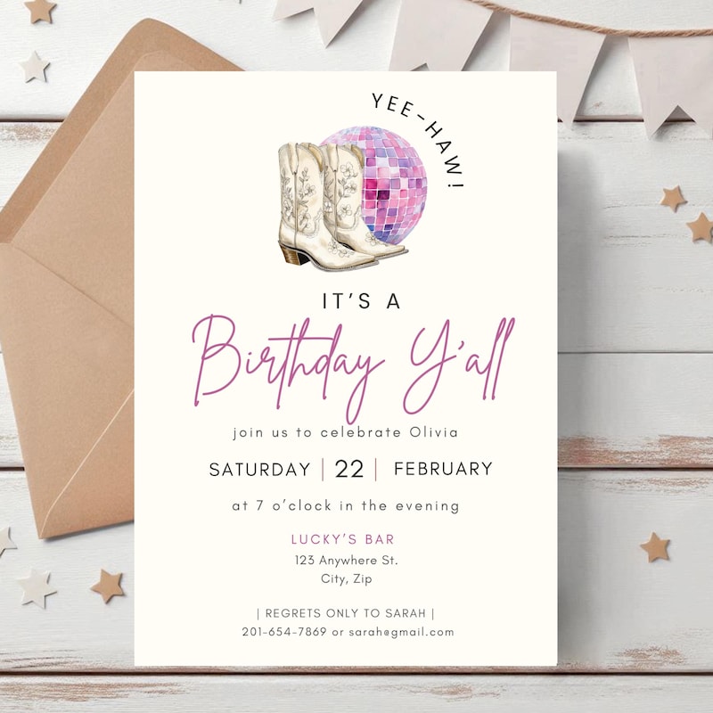 Western 21st Birthday Invitation - Etsy