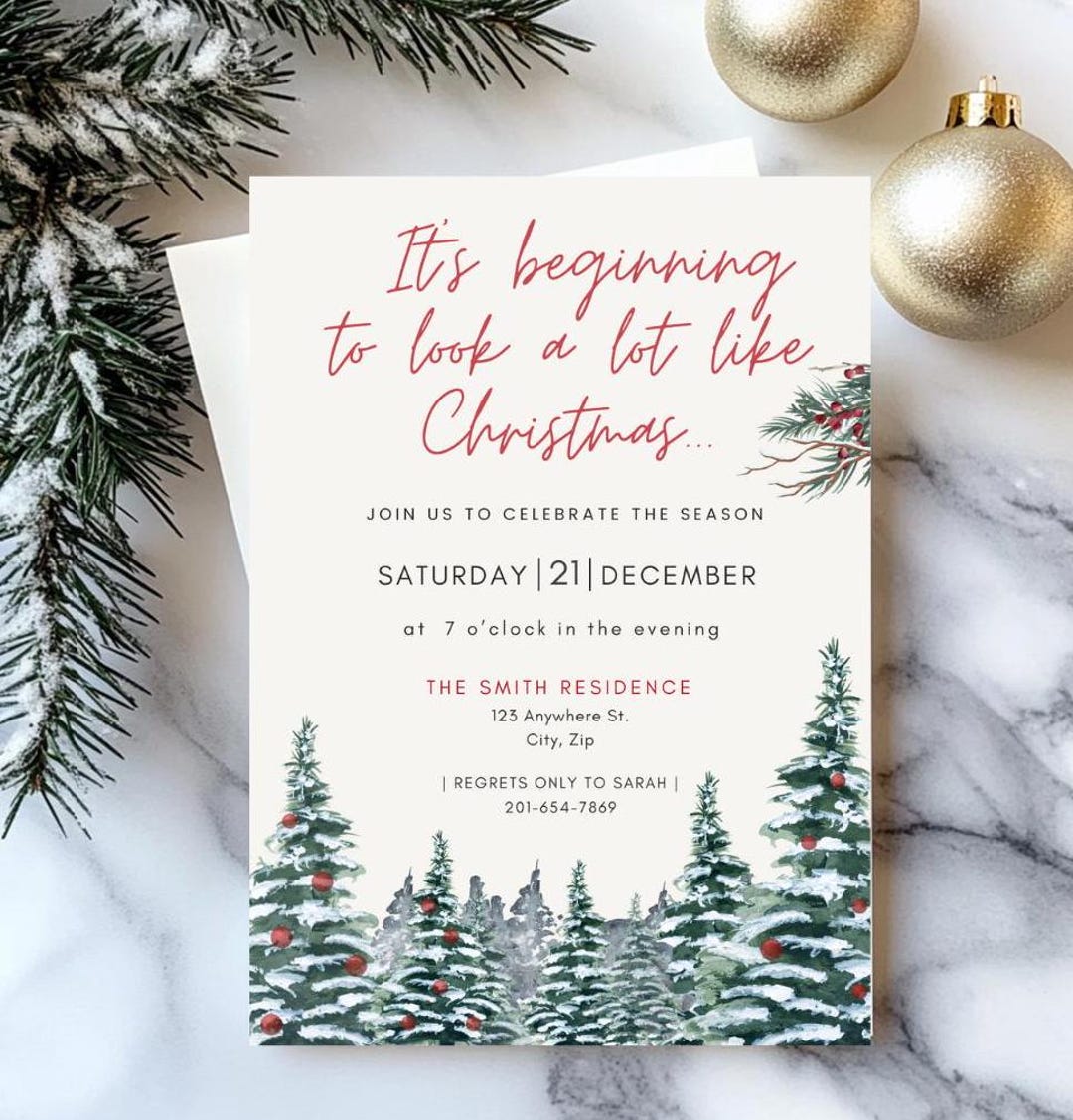 Christmas Party Invitation | Holiday Invite | Instant Download ...